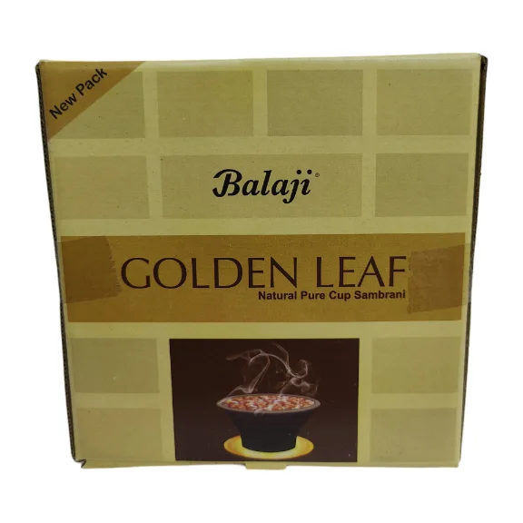 Balaji Golden Leaf Natural Pure Cup Sambrani 12pcs - Bavaani Store