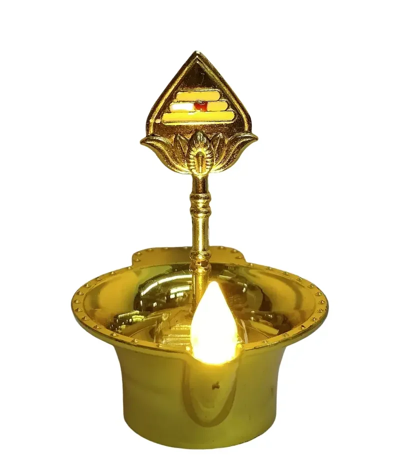 Golden Diya WIth Silver Color Coated VEL - Bavaani Store